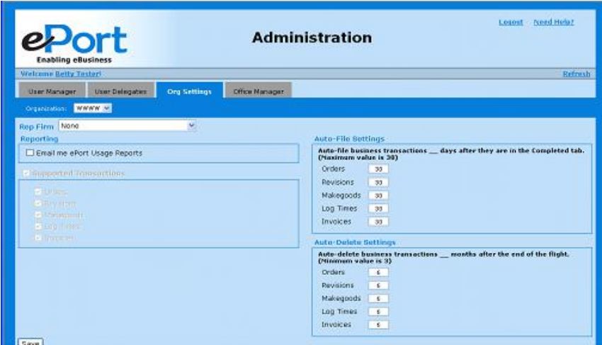 ePort Organizational Administrator’s Desktop User Guide – FreeWheel