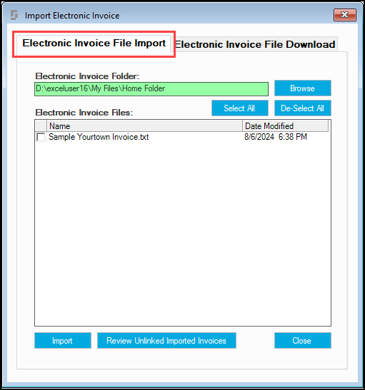 AppStream - Importing Electronic Invoice – FreeWheel